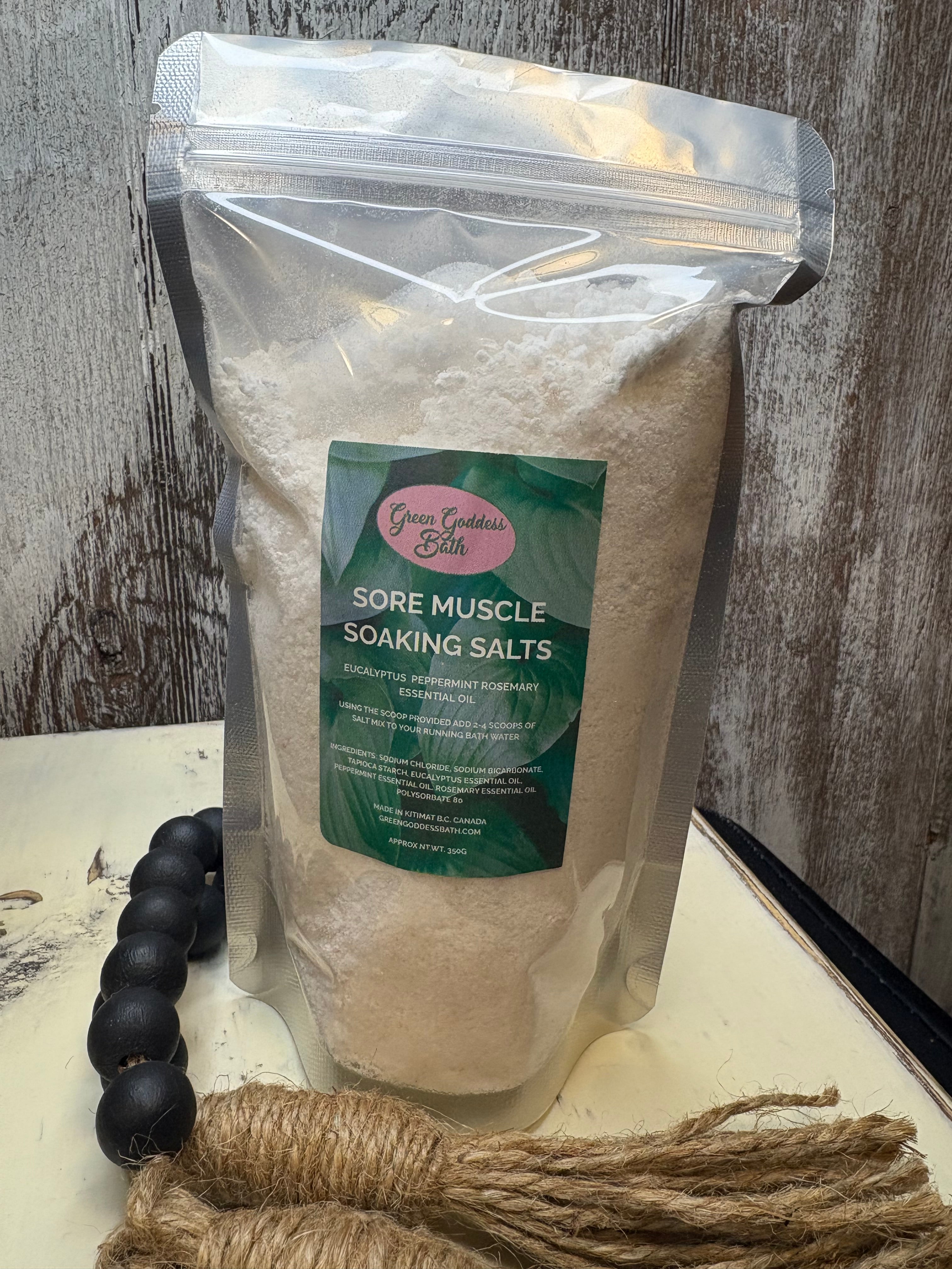 Sore Muscle Soaking Salts – Green Goddess Bath